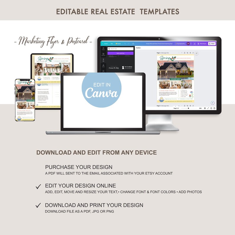 Easter Real Estate Postcards, Easter Realtor Canva Template, April Real ...