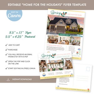 Easter Real Estate Postcards, Easter Realtor Canva Template, April Real ...