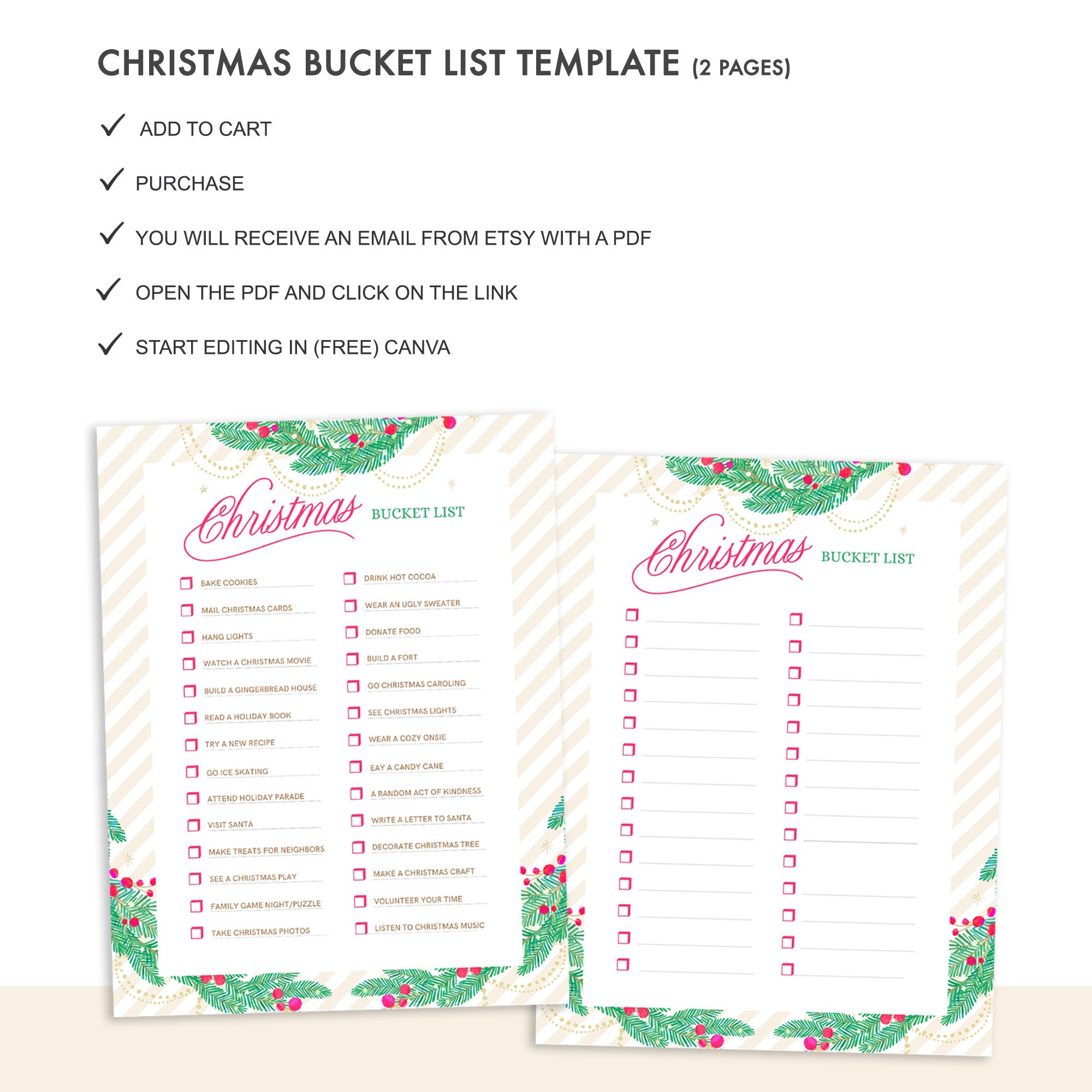 Christmas Gift List Printable Template, Editable Holiday Gift List ...