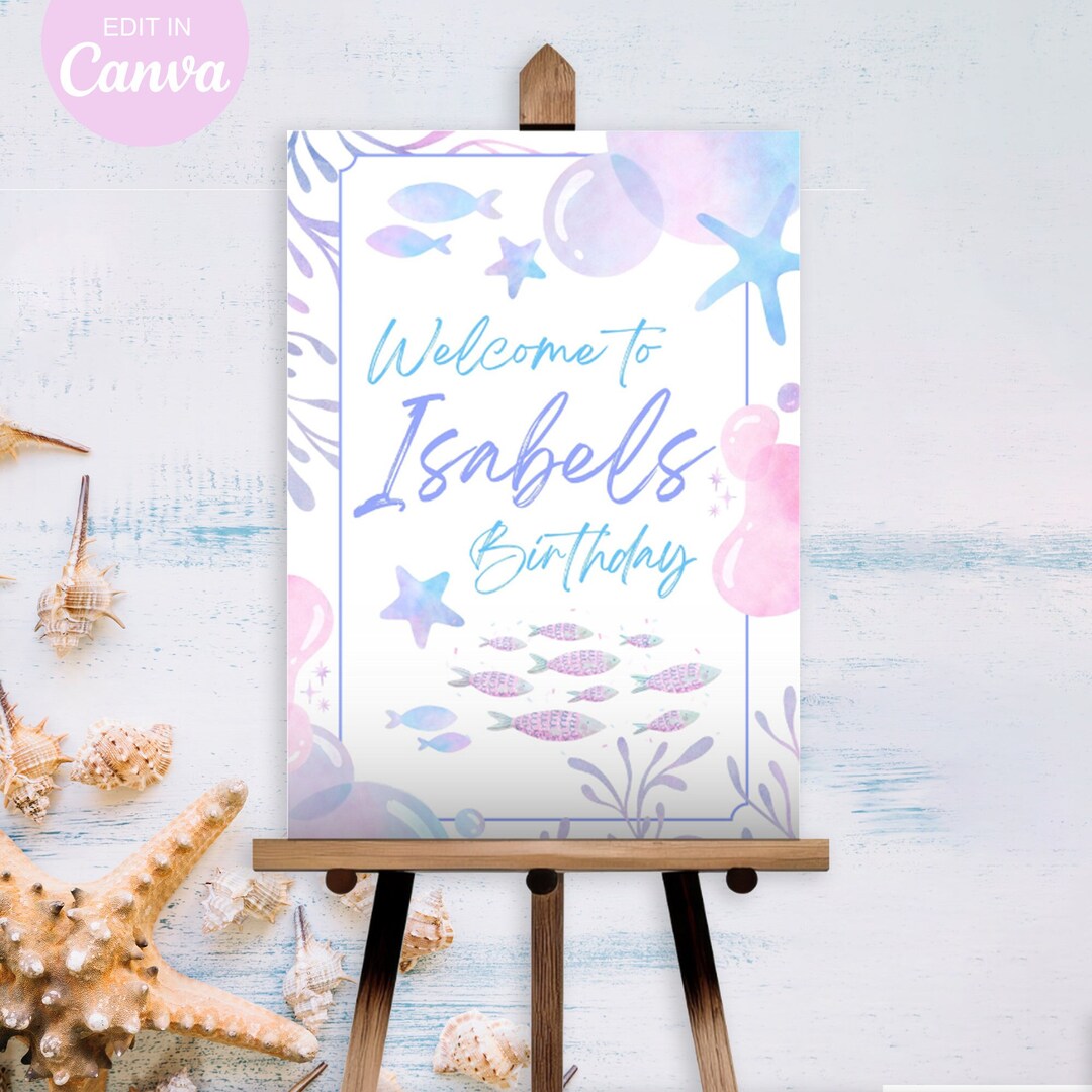 Under the Sea Birthday Sign, Sea Welcome Sign, Welcome Under the Sea ...