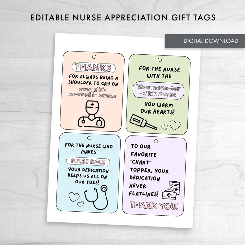 Nurse Gift Tag, Nurse Appreciation, Nurse Week Gift, Nursing School ...