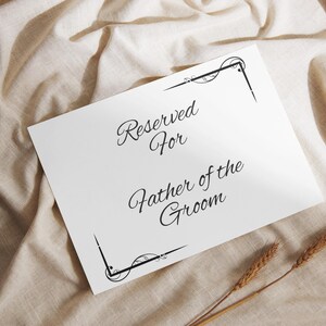 Wedding Sign Template, Reserved Wedding Sign, Digital Download ...
