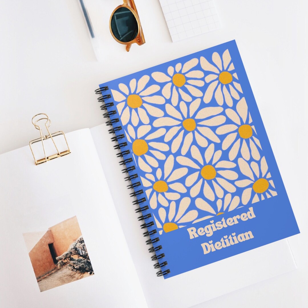 Notebook for Dietitian Blue Flowers Notebook Retro Dietitian - Etsy