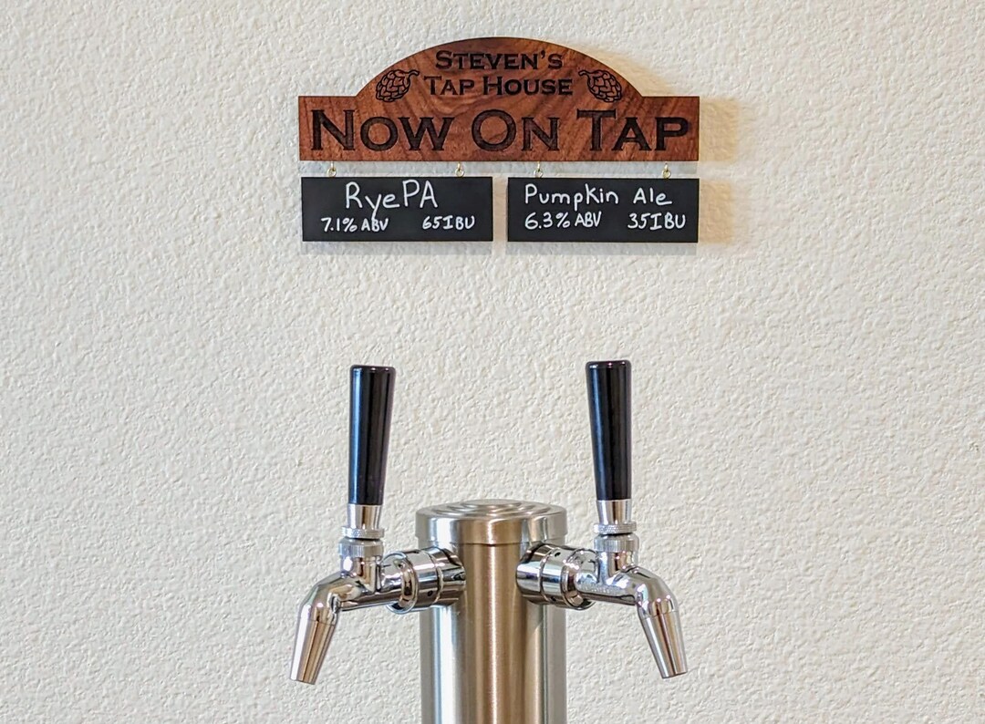 Customizable Homebrew on Tap Sign With 2 Removable Chalkboards Solid ...