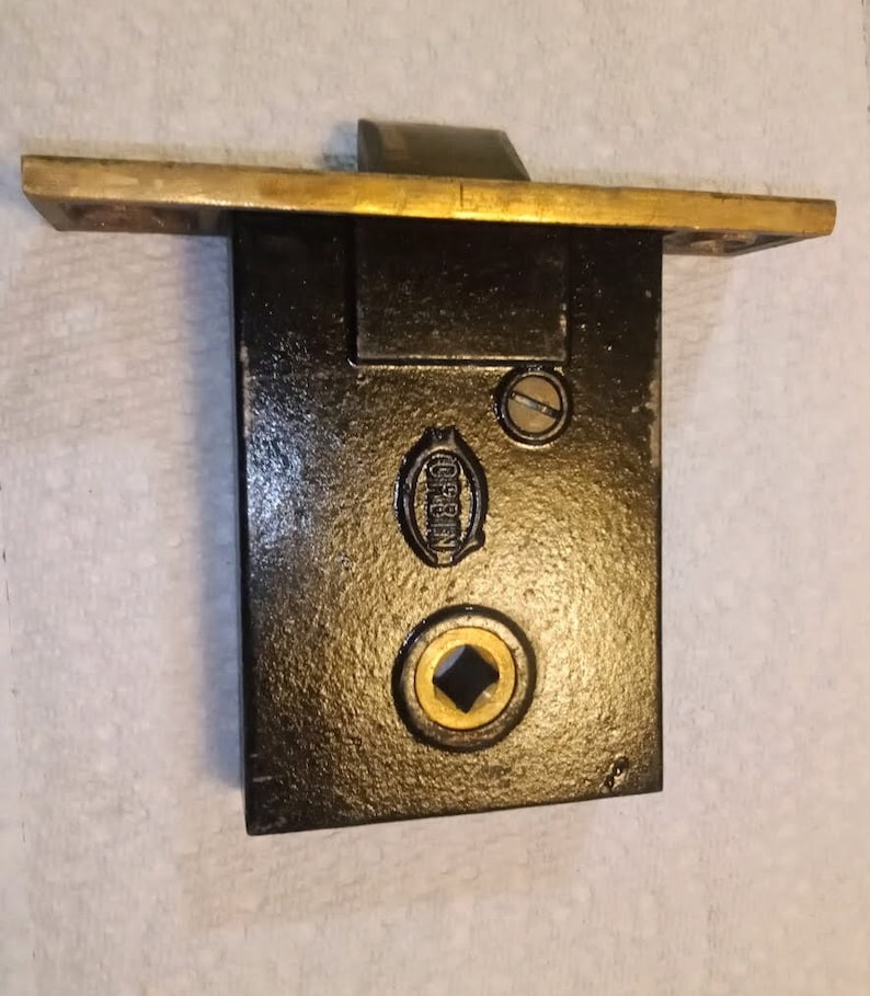 Antique Brass Corbin Mortise Lock (functional With Damage) - READ ...