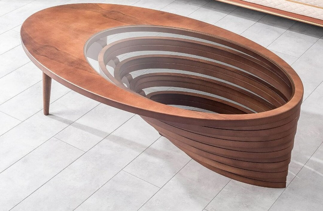 15.78h Walnut Brown Coffee Table, Modern Center Table for Living Room ...