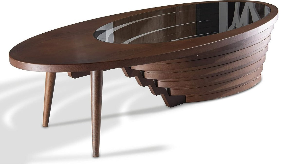15.78h Walnut Brown Coffee Table, Modern Center Table for Living Room ...