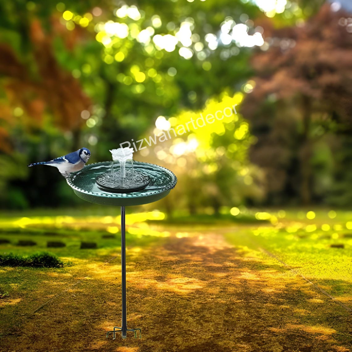 Outdoor Bird Bath With Stake Modern Bird Bath Hanging Bird Bath Garden Bird Bath Handmade Bird ...