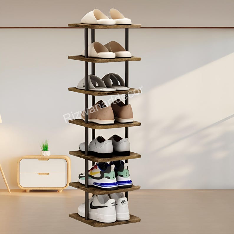 Wooden Multi Tier Shoe Rack | Entryway Shoe Rack | Shoe Storage | Tall ...