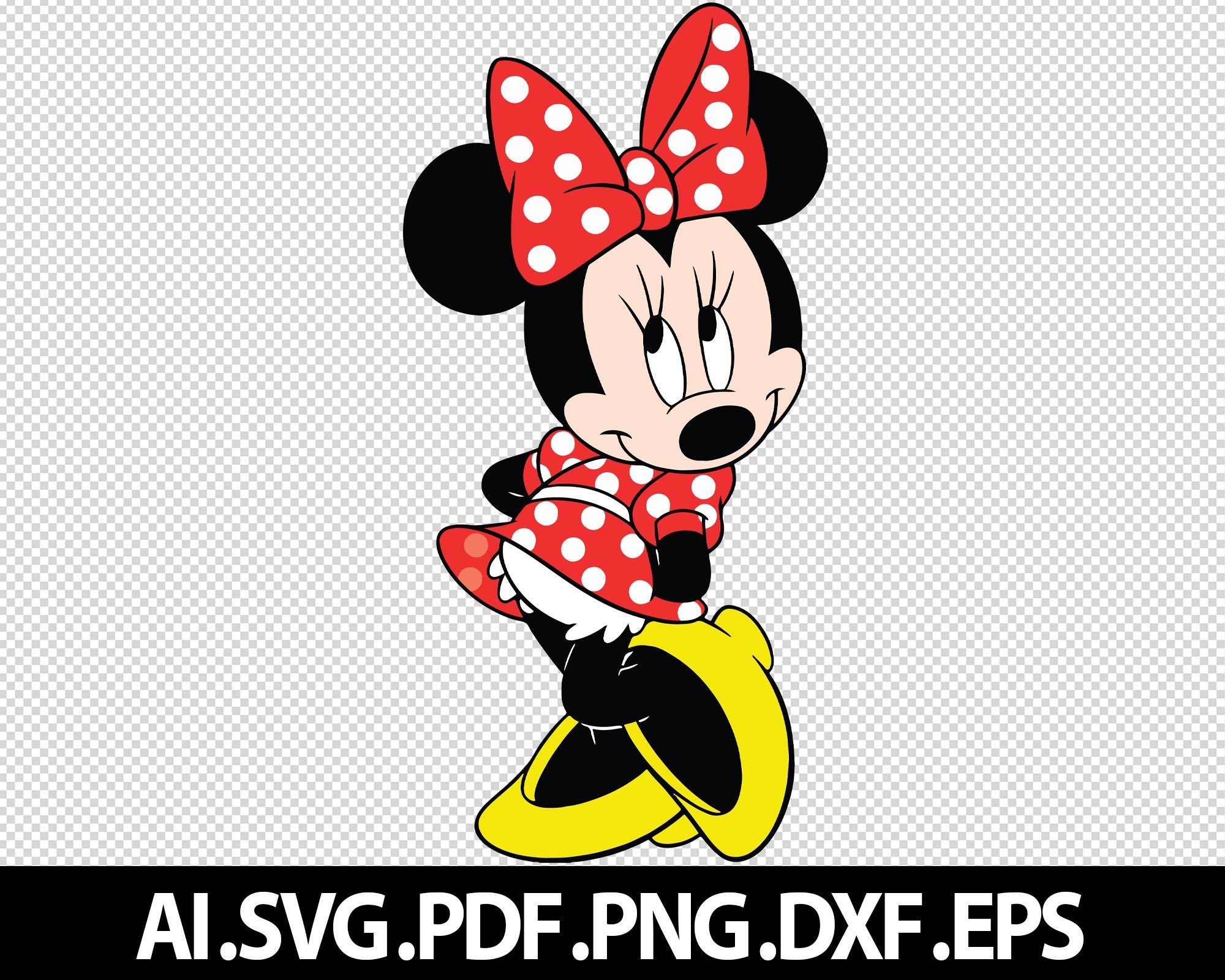 Minnie Mouse SVG PNG PDF Vector Digital File Download - Etsy