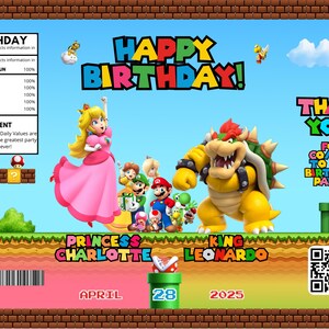 Princess Peach & Bowser Chip Bag - Printable Party Favor - Easy ...