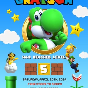 Yoshi Birthday Invitation Easy Editable Instant Download Digital ...