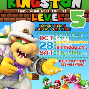 Bowser Birthday Invitation Easy Editable Instant Download Digital ...
