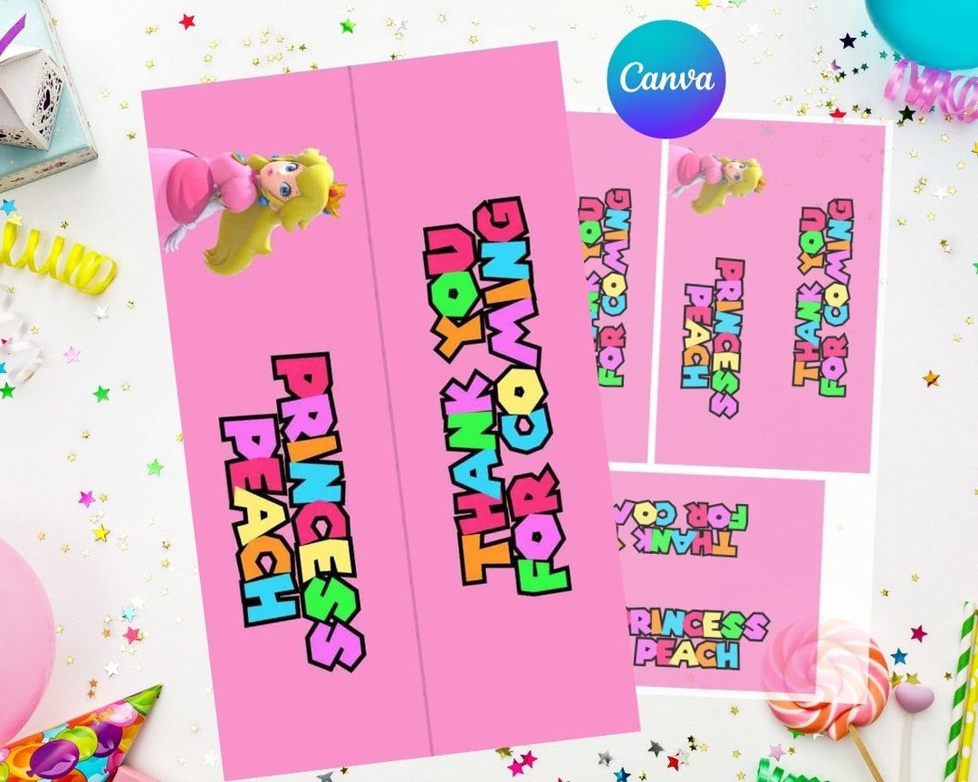 Princess Peach Bag Topper Easy Editable Instant Download Digital ...