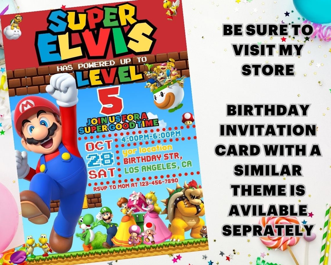 Welcome Super Mario Birthday Welcome Sign Easy Editable Instant ...