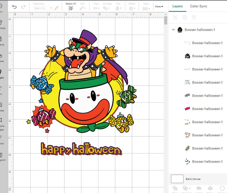 Bowser Happy Halloween Super Mario SVG PNG PDF Vector - Etsy