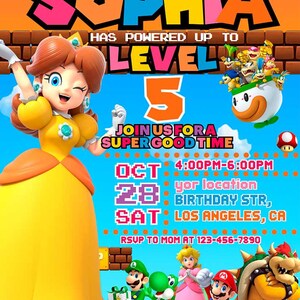 Princess Daisy Birthday Invitation Easy Editable Instant Download ...