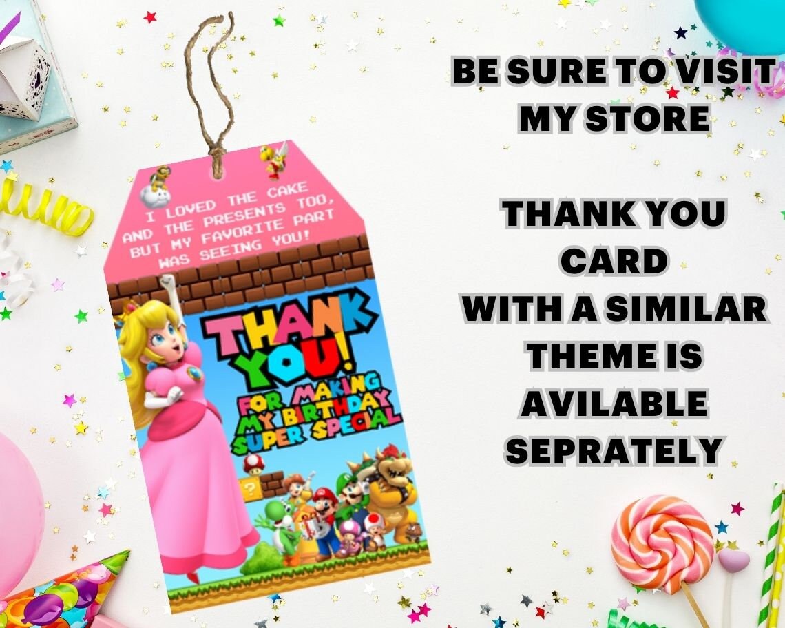 Princess Peach Birthday Door Banner Welcome Sign Easy Editable Instant ...