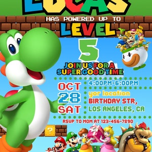 Yoshi Birthday Invitation Easy Editable Instant Download Digital ...