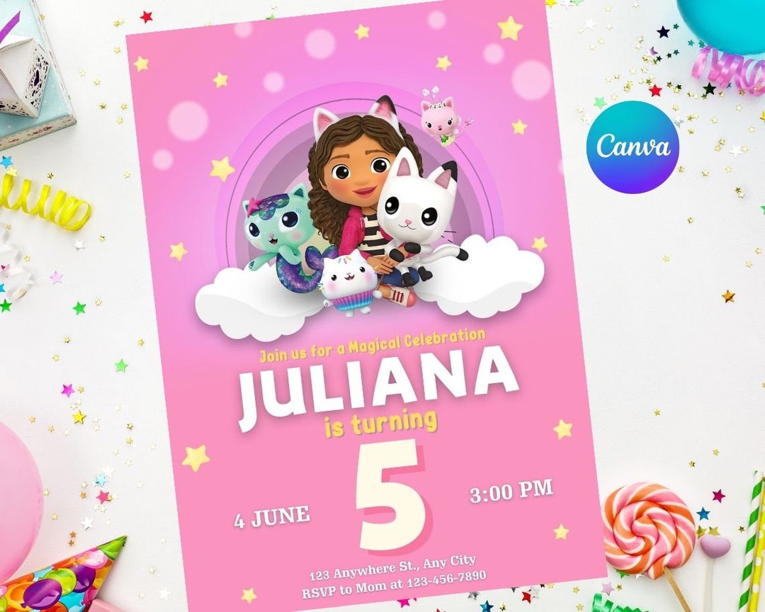 Gabby Birthday Invitation | Easy Editable | Digital Printable ...