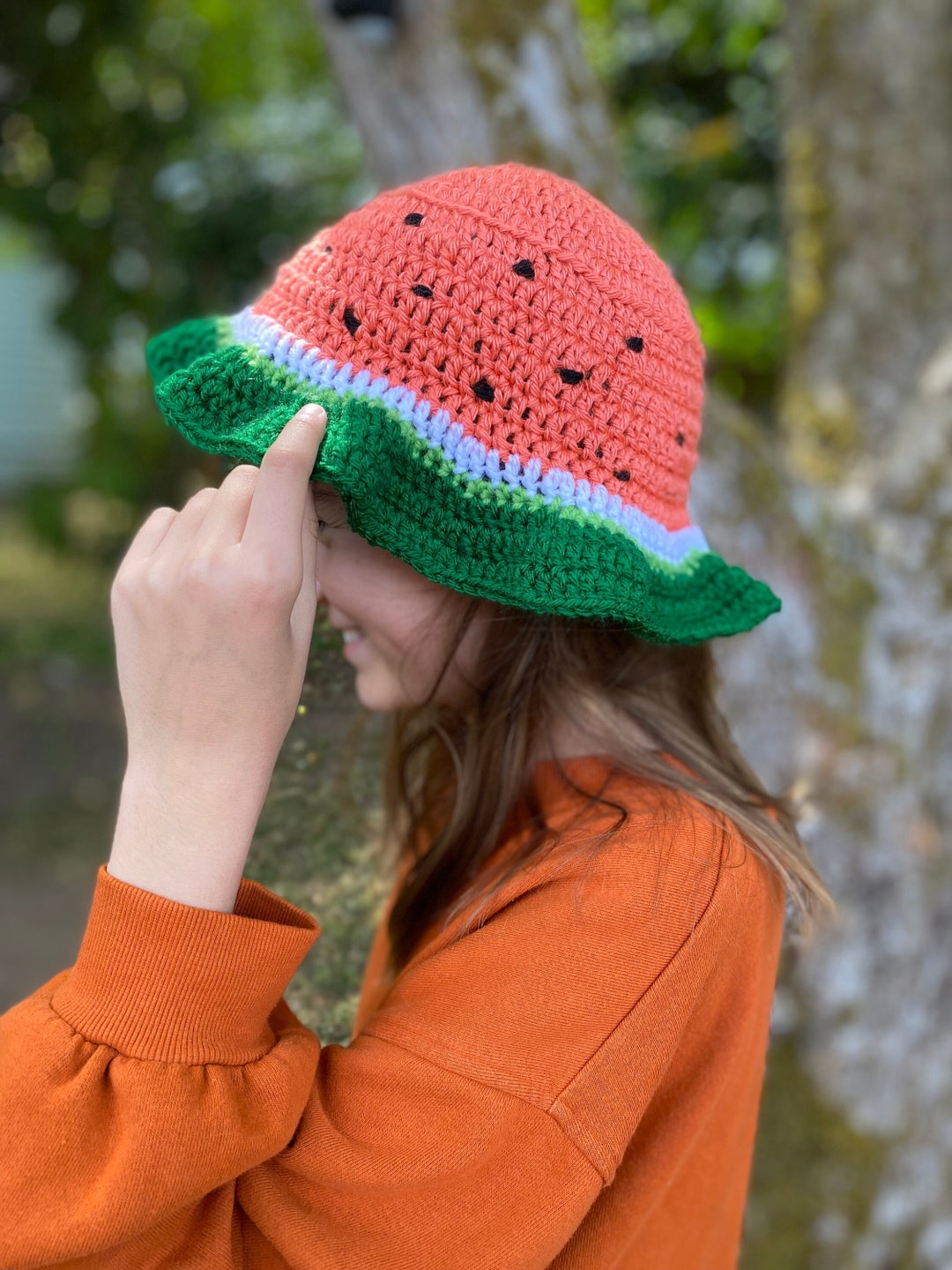 Handmade Croshet Watermelon Bucket Hat - Etsy