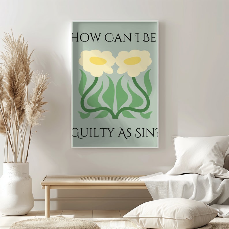 Guilty as Sin Digital Print Music Wall Art Aesthetic Prints Taylor Art ...
