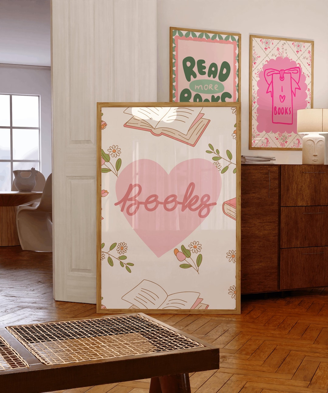 Pink Book Lover Printable Poster | Book Lover Feminine Wall Art ...