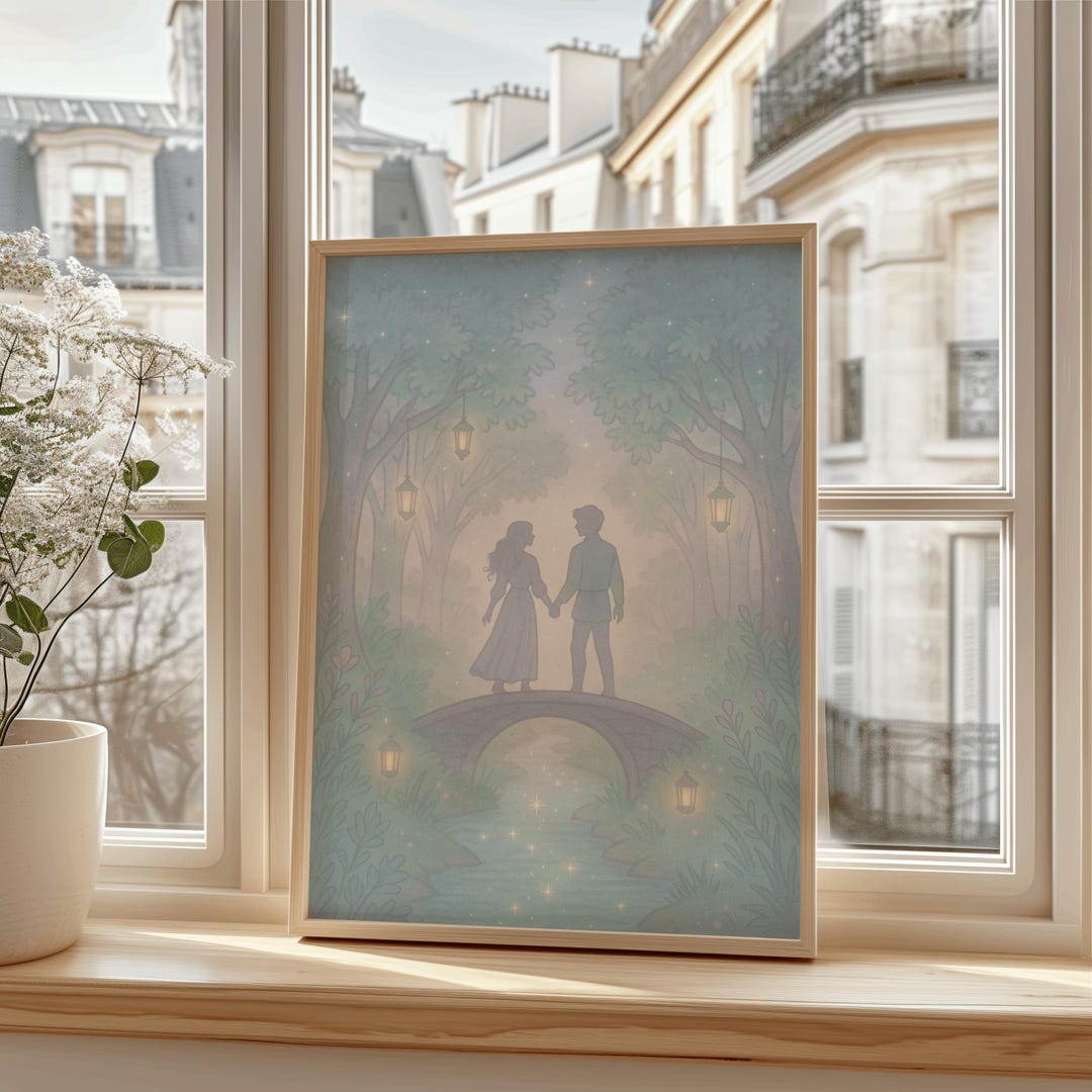 Enchanted Forest Bridge Art Print: Vintage Cottagecore Wall Art ...
