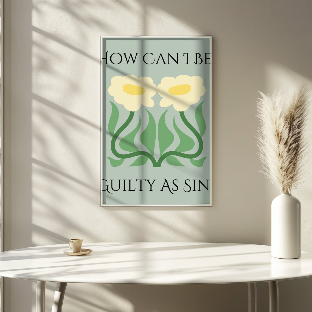 Guilty as Sin Digital Print Music Wall Art Aesthetic Prints Taylor Art ...