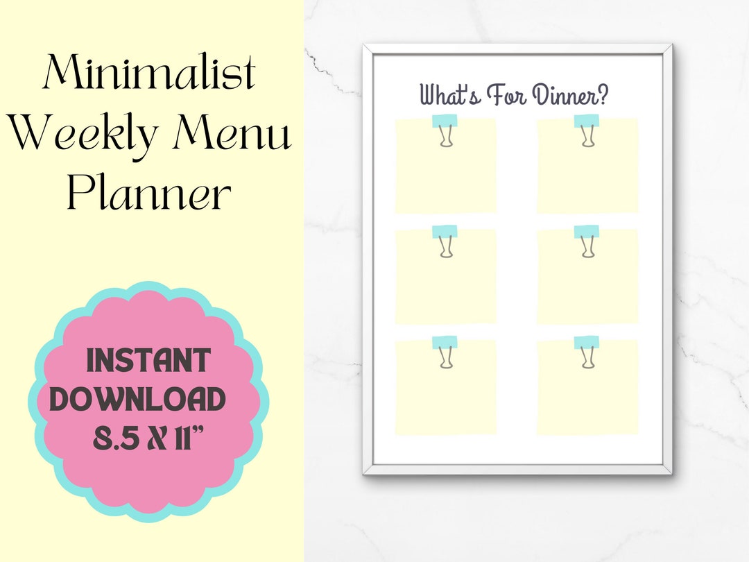 What's for Dinner Printable Family Meal Planner Post-its | Write-on ...