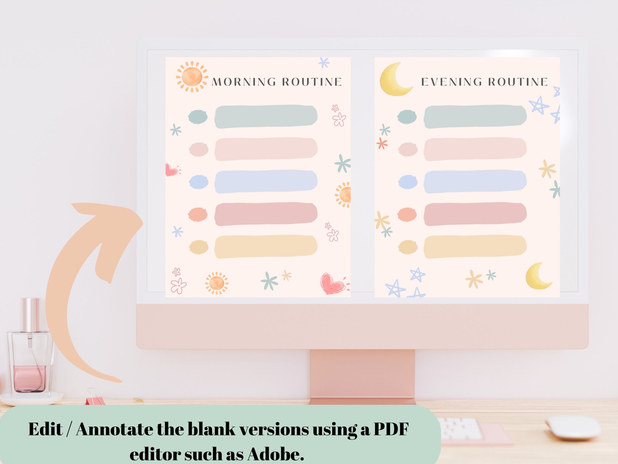 Children's Daily Routine Chart for Morning Evening Chores ...