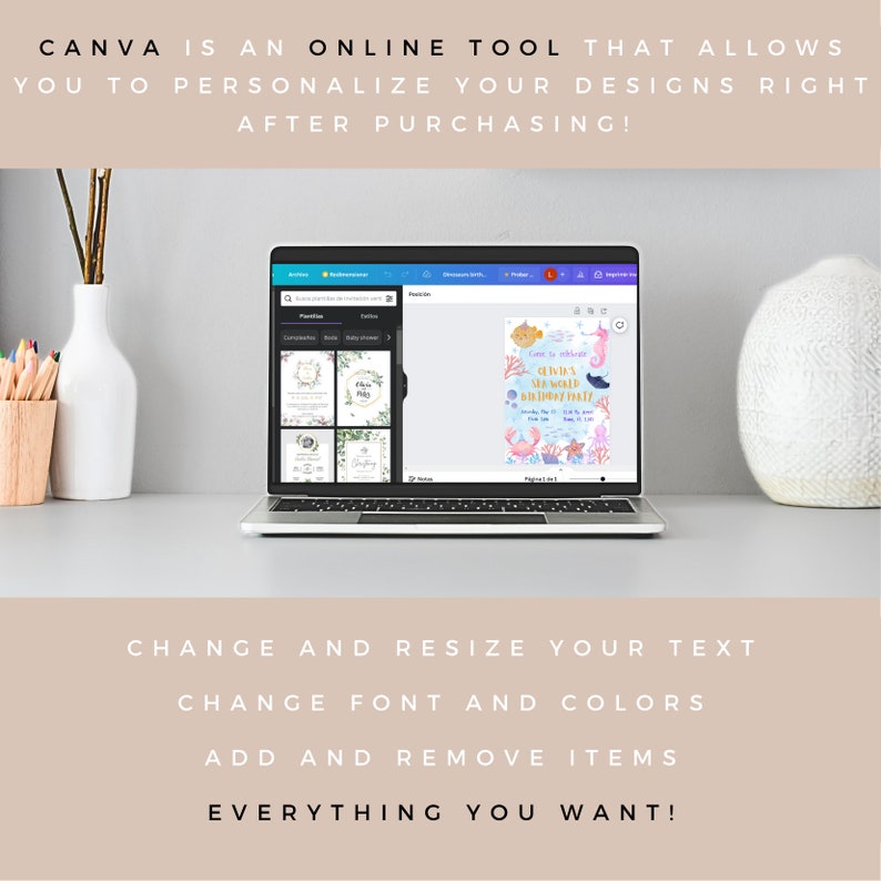 Sea World Birthday Invitation Template, Sea Invitation, Digital ...