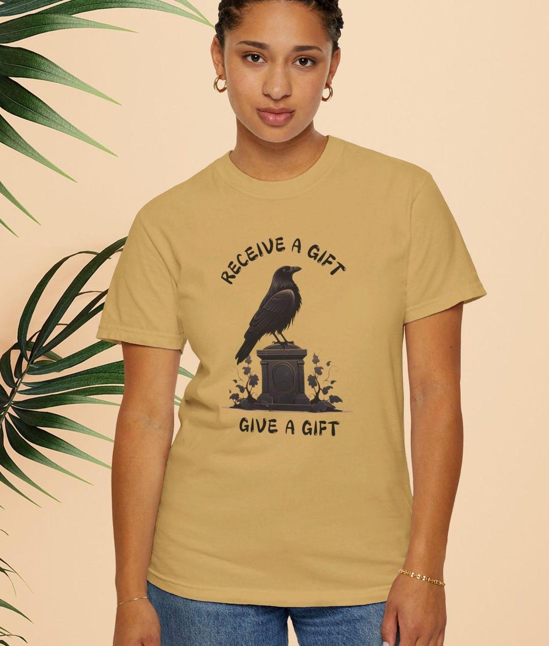 Crow Give a Gift Black Crow Victorian Gothic Unisex Garment-dyed T ...