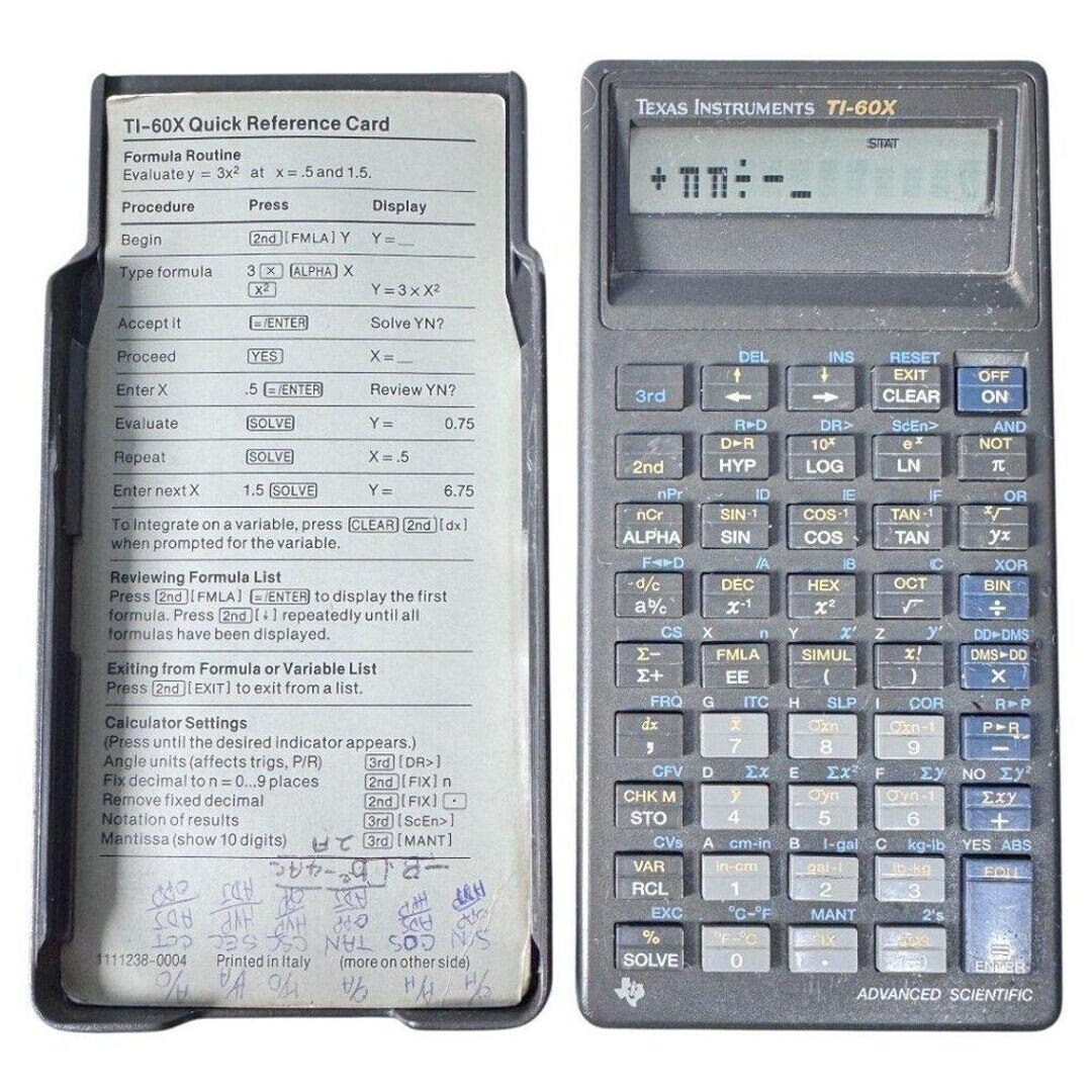 Vintage 1980s Texas Instruments Ti-60 Advanced Scientific Calculator ...