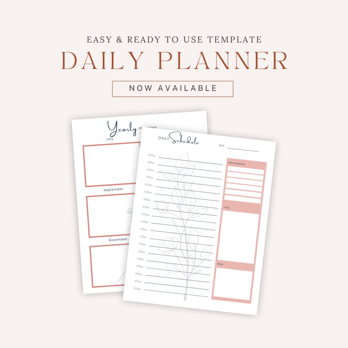 Daily Planner Printable PDF Printable Planner Personal - Etsy
