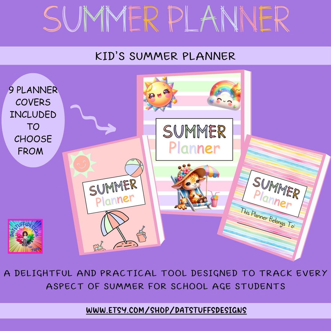 Kids Summer Planner: Activity Journal, Bucket List (digital Download ...