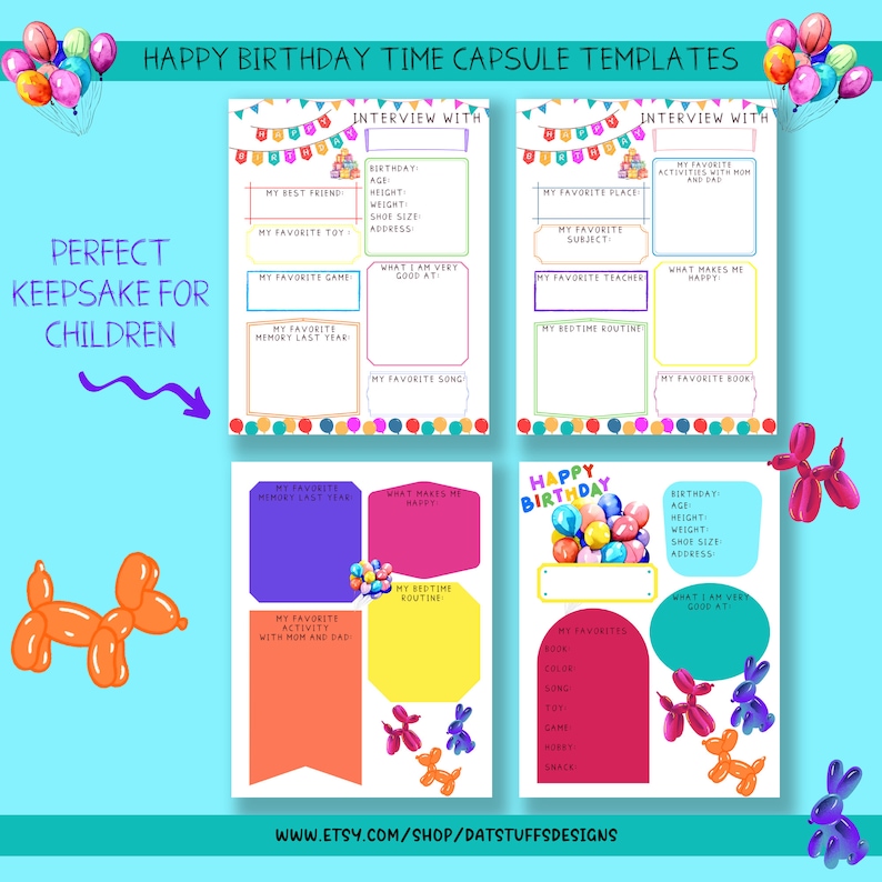 Memory Time Capsule Printables Pack: DIY Letter Templates (digital ...