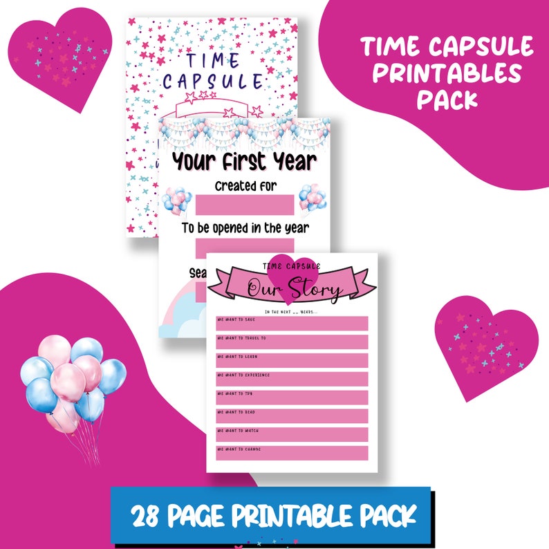 Memory Time Capsule Printables Pack: DIY Letter Templates (digital ...