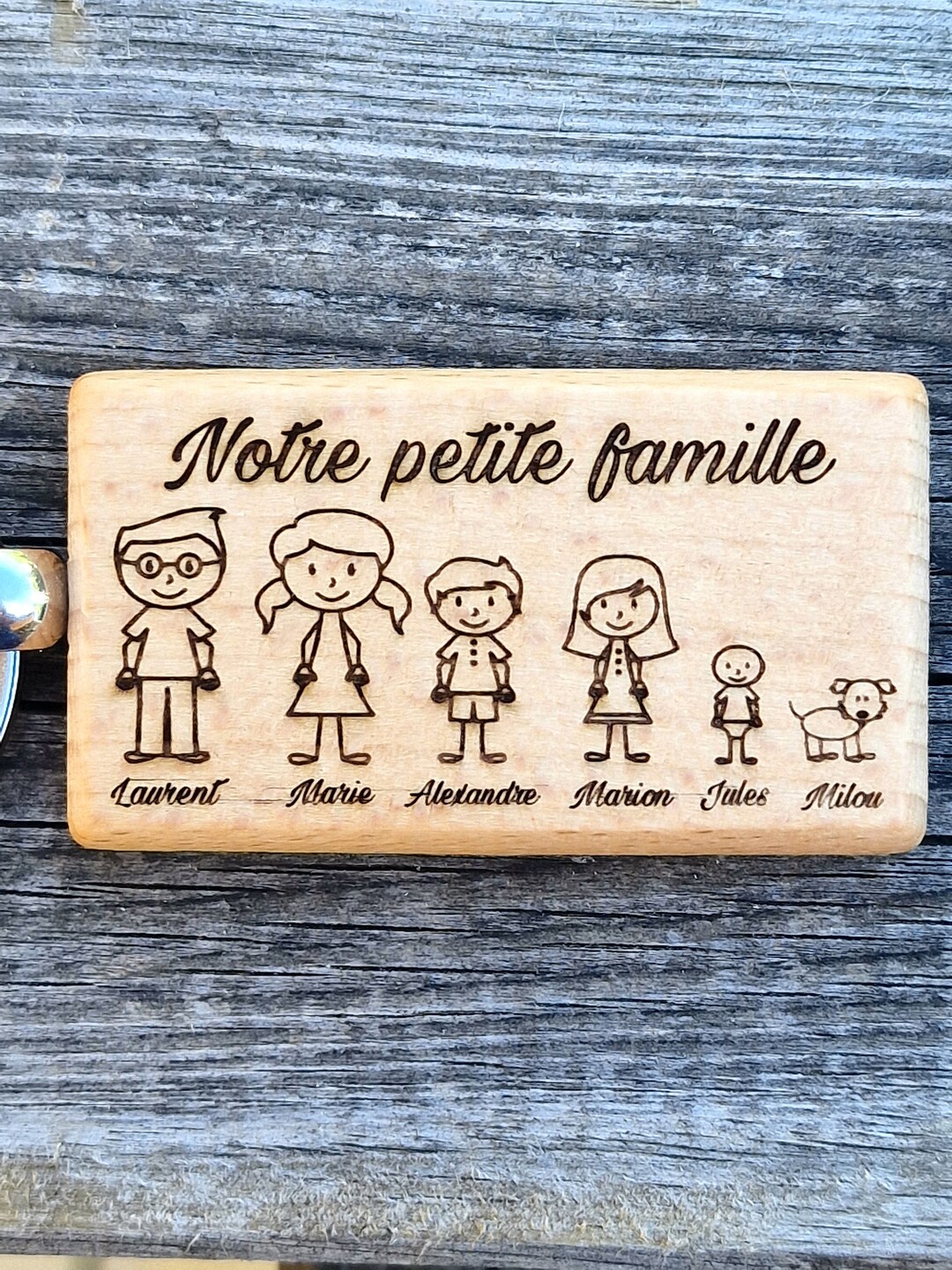 Personalized Laser Engraved Family Key Ring With Illustrations and ...