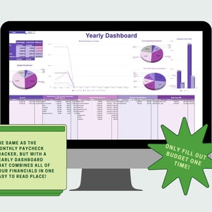 Monthly Paycheck Budget Spreadsheet Bundle With Yearly Overview - Etsy