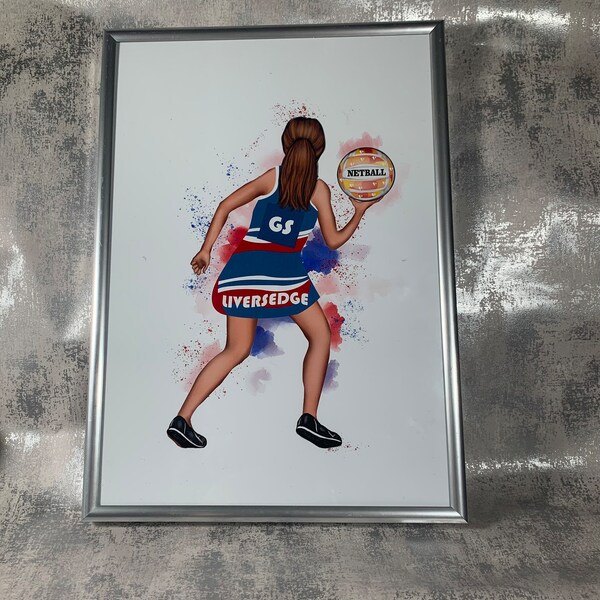 Personalised Netball Girl Print - Etsy UK