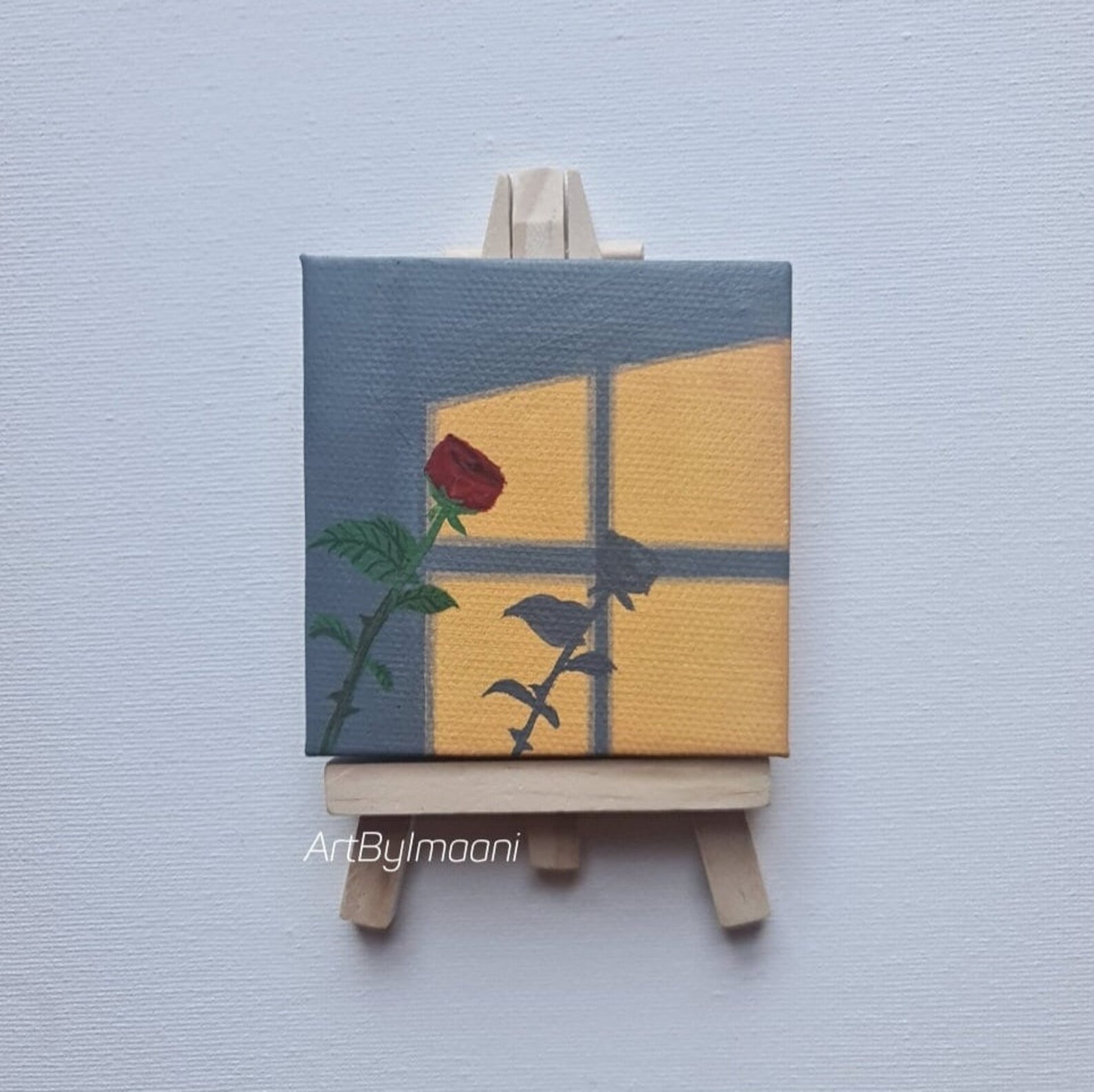 Mini Golden Hour Rose Canvas Painting ORIGINAL - Etsy