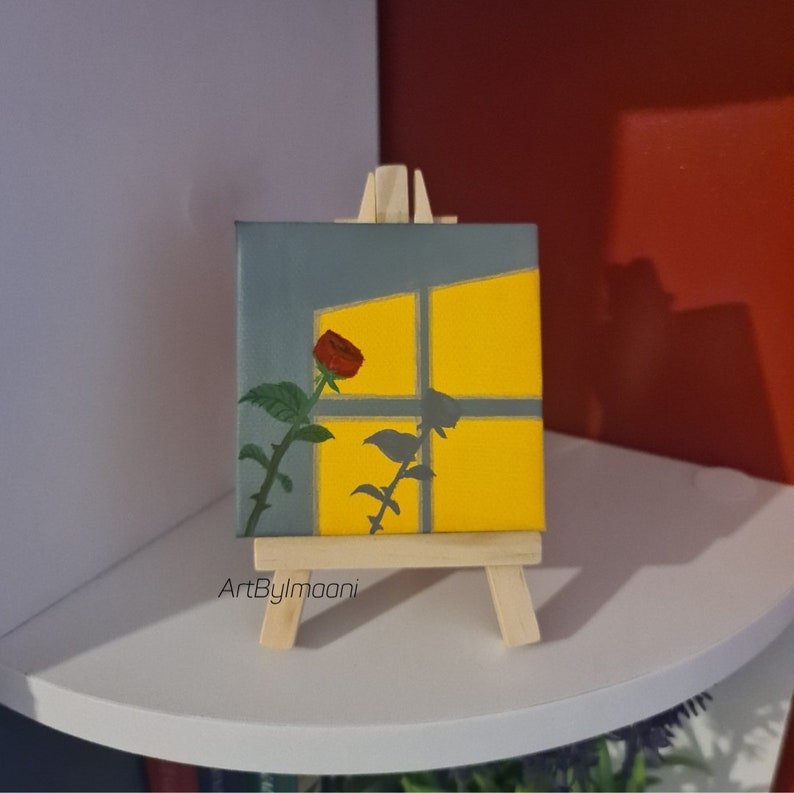 Mini Golden Hour Rose Canvas Painting ORIGINAL - Etsy