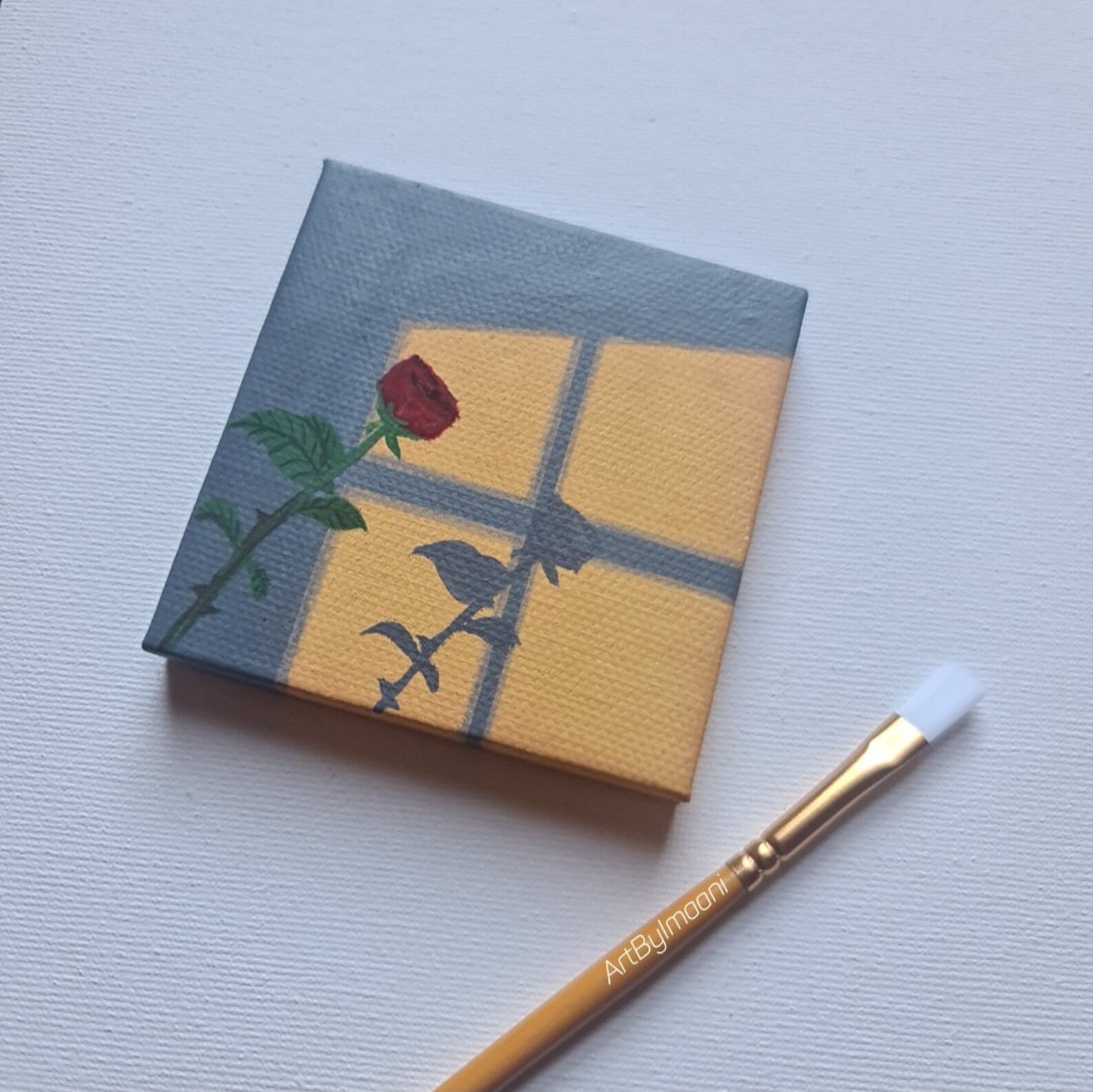 Mini Golden Hour Rose Canvas Painting ORIGINAL - Etsy