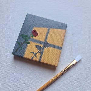 Mini Golden Hour Rose Canvas Painting ORIGINAL - Etsy