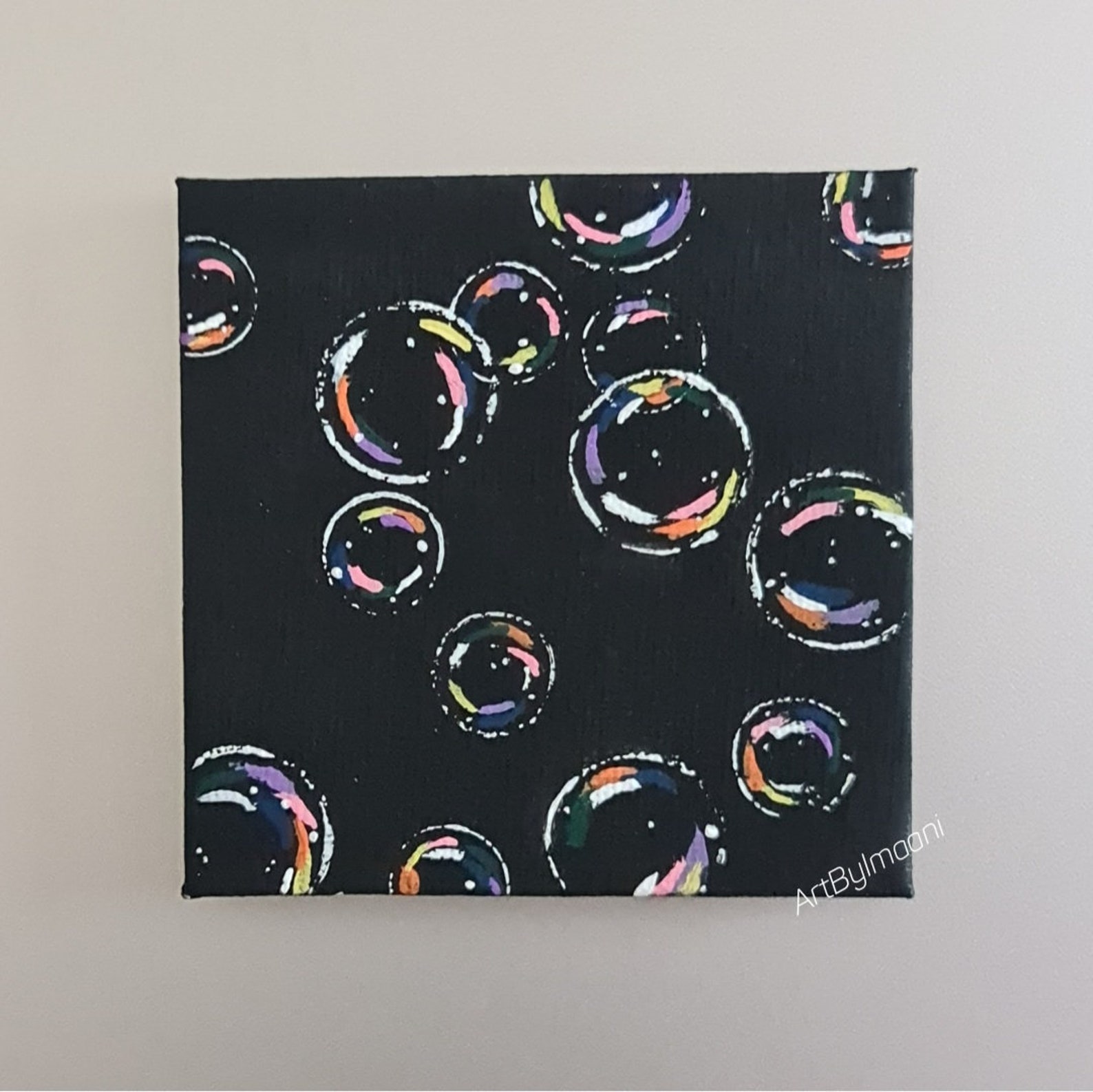 Mini Bubbles Canvas Painting ORIGINAL - Etsy