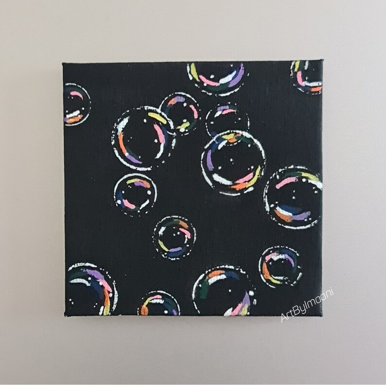 Mini Bubbles Canvas Painting ORIGINAL - Etsy