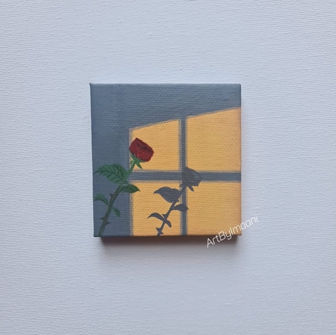 Mini Golden Hour Rose Canvas Painting ORIGINAL - Etsy