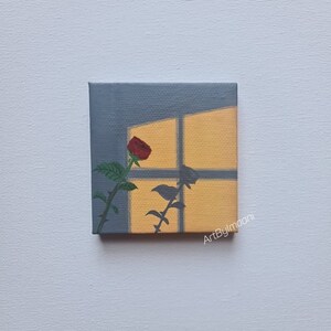 Mini Golden Hour Rose Canvas Painting ORIGINAL - Etsy
