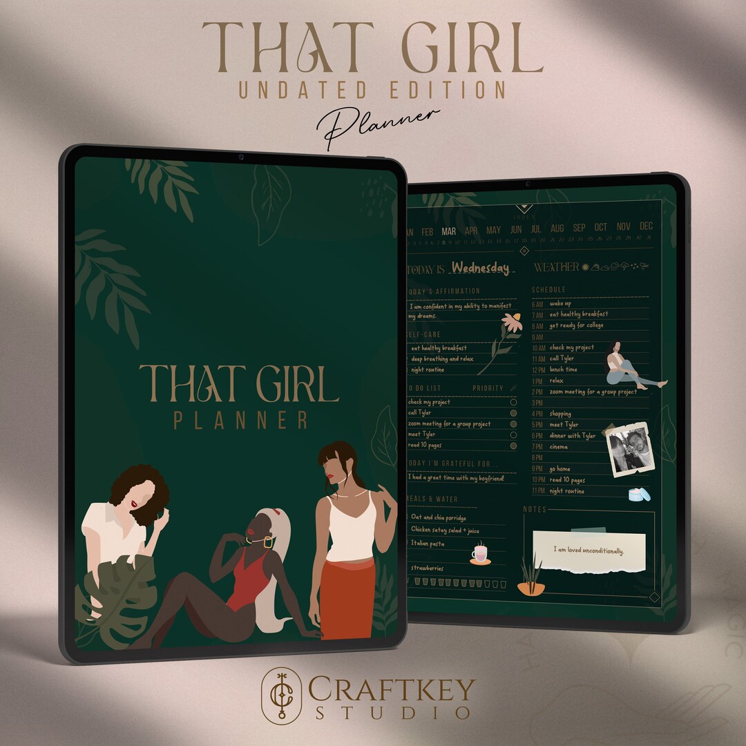 THAT GIRL Undated Digital Planner Daily Weekly Monthly - Etsy